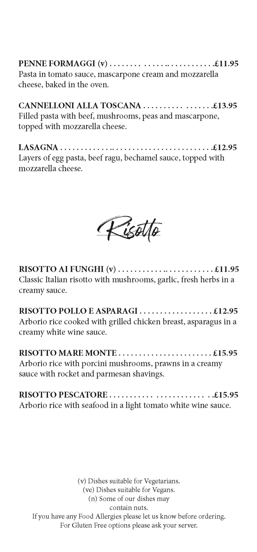 Menu :: Castello